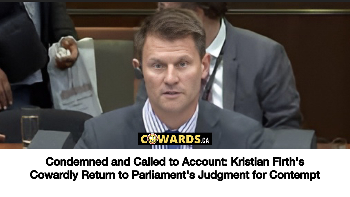 Condemned and Called to Account: Kristian Firth's Cowardly Return to ...